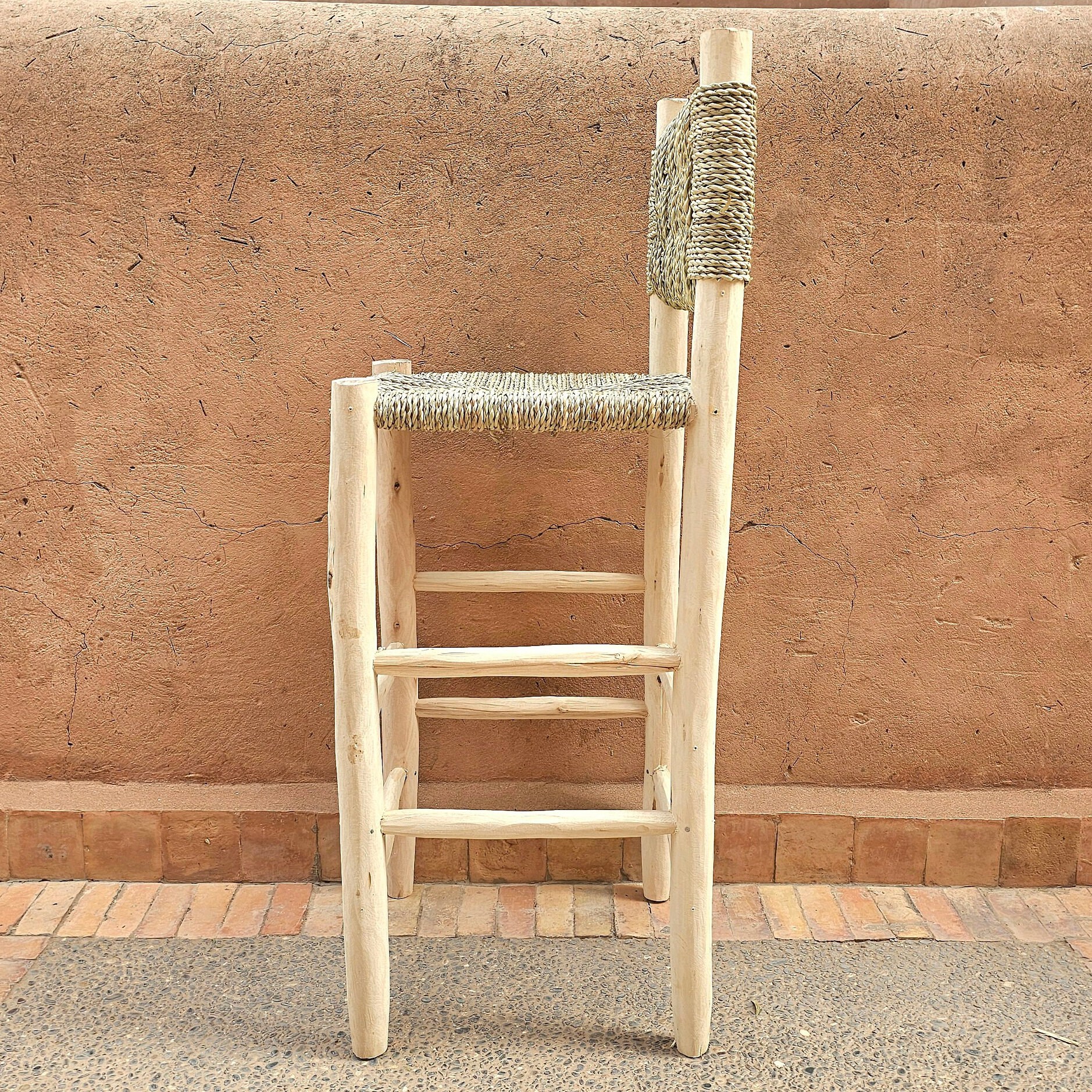 Moroccan Stool Bar With Palm Leaf Cord - Etsy
