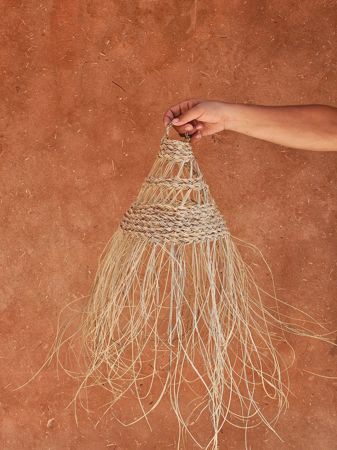 Moroccan Pendant Light in Straw Cone Shape, Straw Lampshade - Etsy