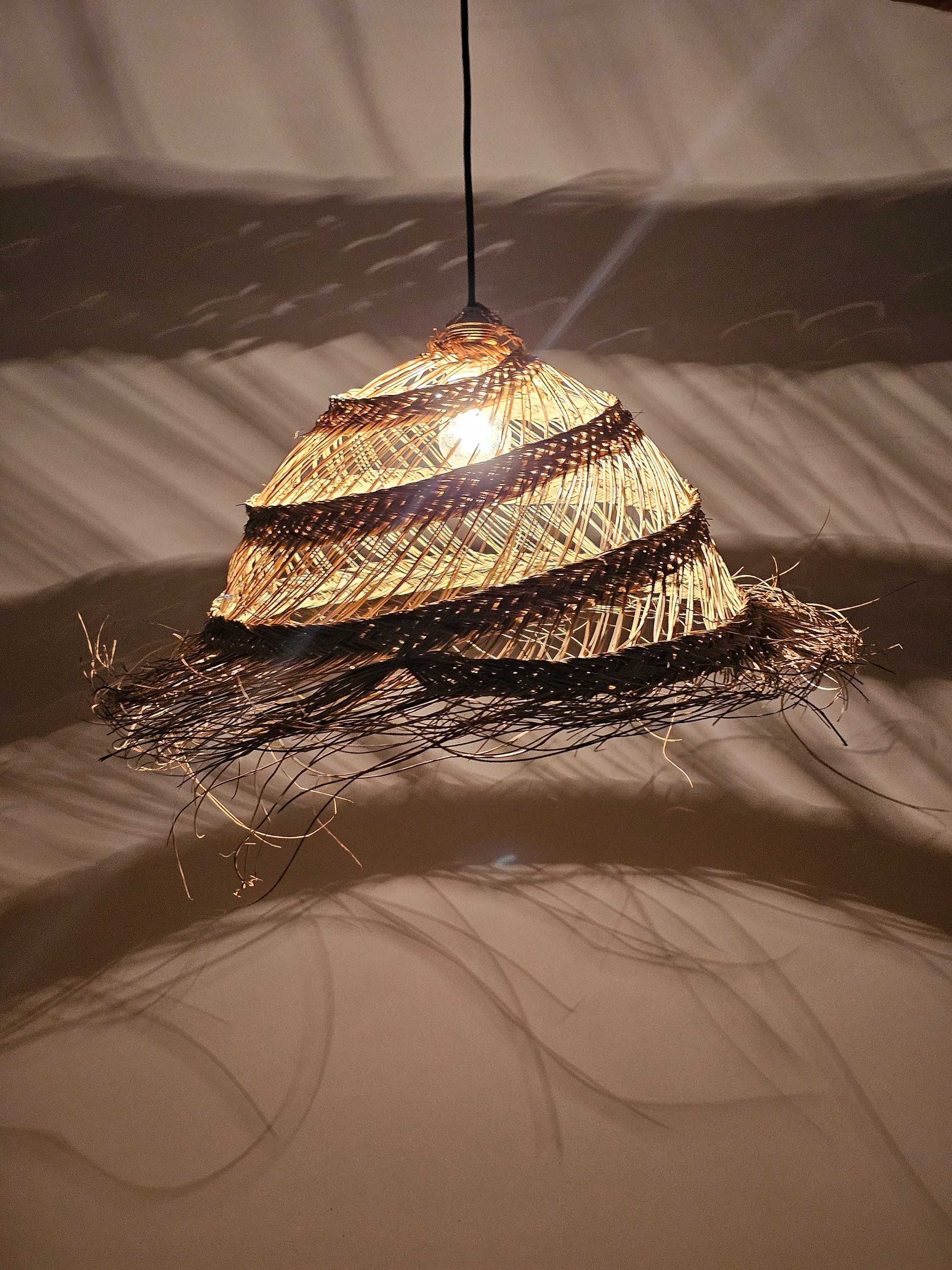 Straw Ball Pendant Light, Straw Lampshade - Etsy