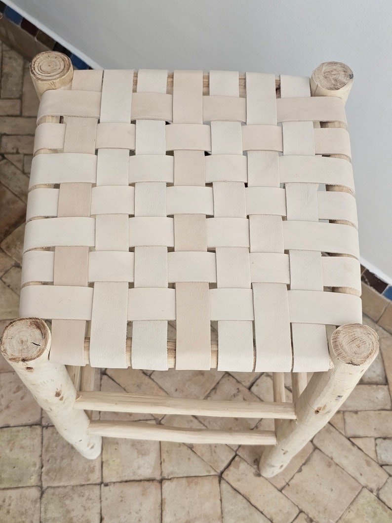 Moroccan Stool Bar With Natural Leather - Etsy