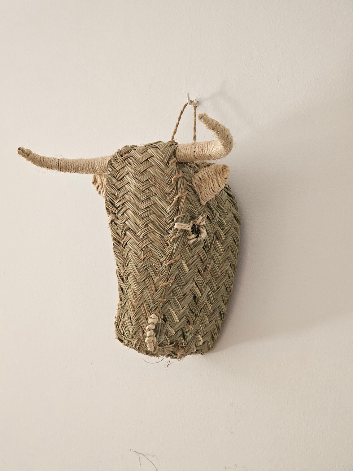 Straw Bull Head for Wall Decoration - Etsy