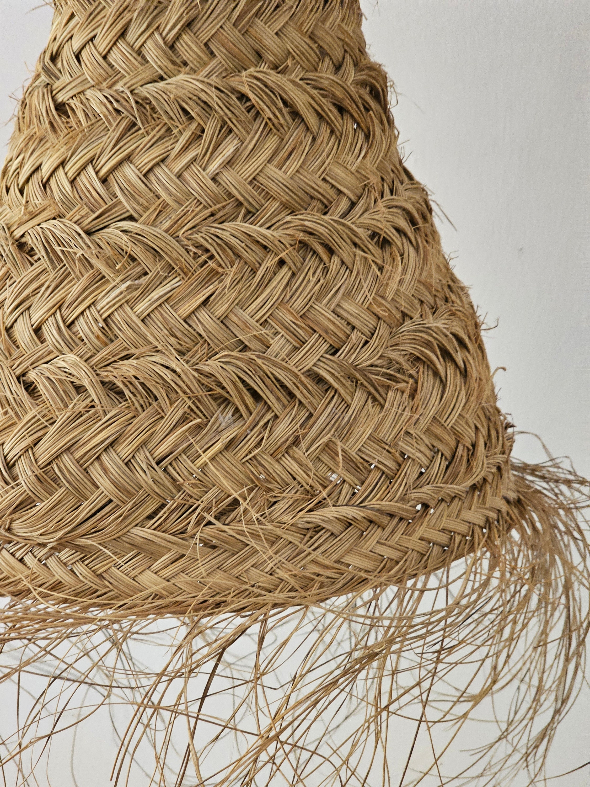 Straw Boho Pendant Light, Straw Lampshade - Etsy