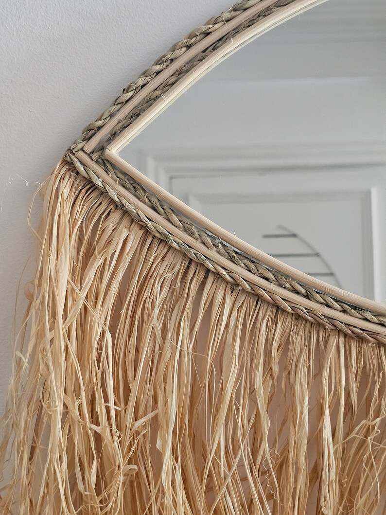 Moroccan Raffia Mirror in Eye Shape - Etsy