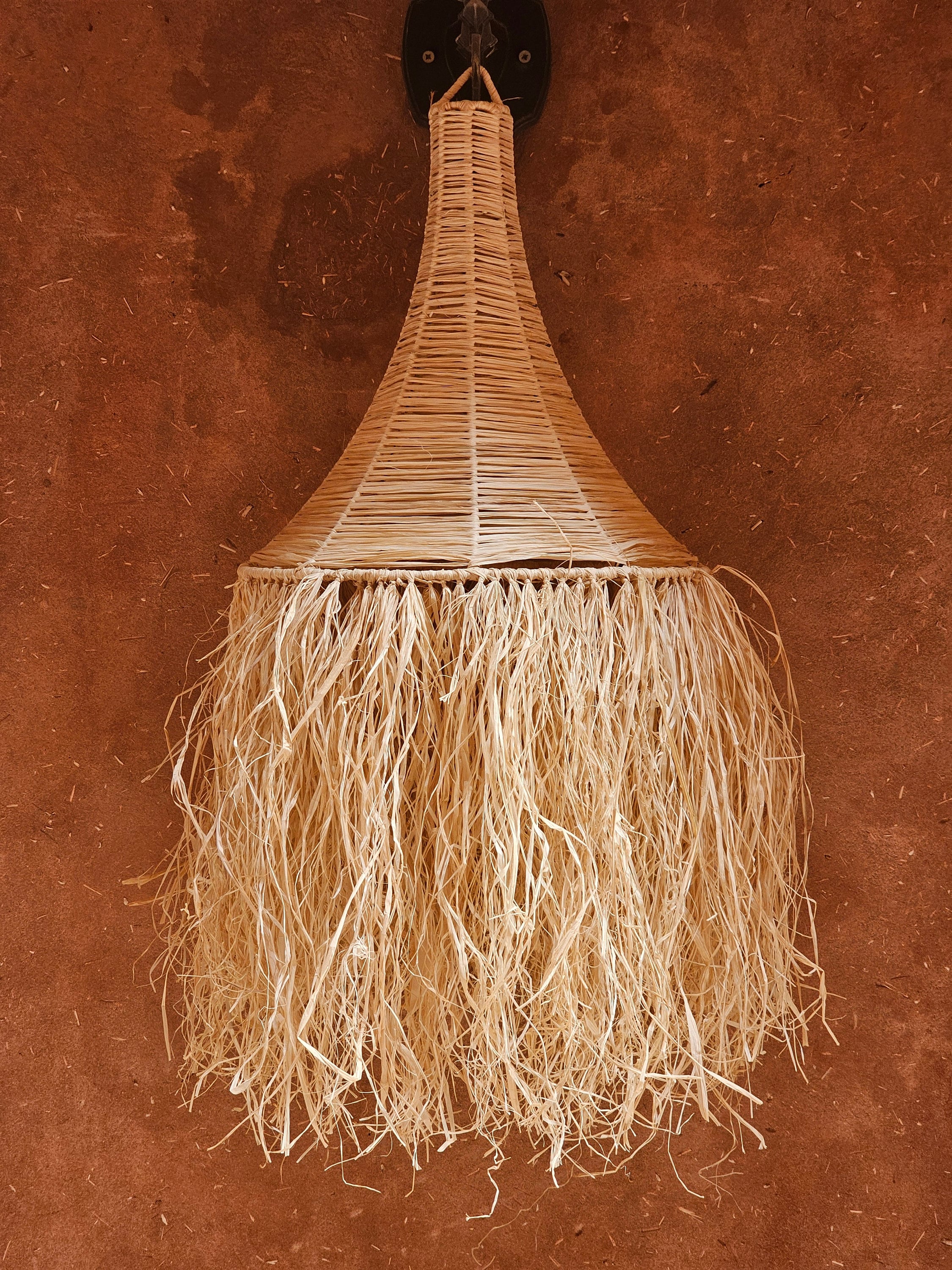 Raffia Pendant Light , Hanging Lamp Shade in Raffia - Etsy