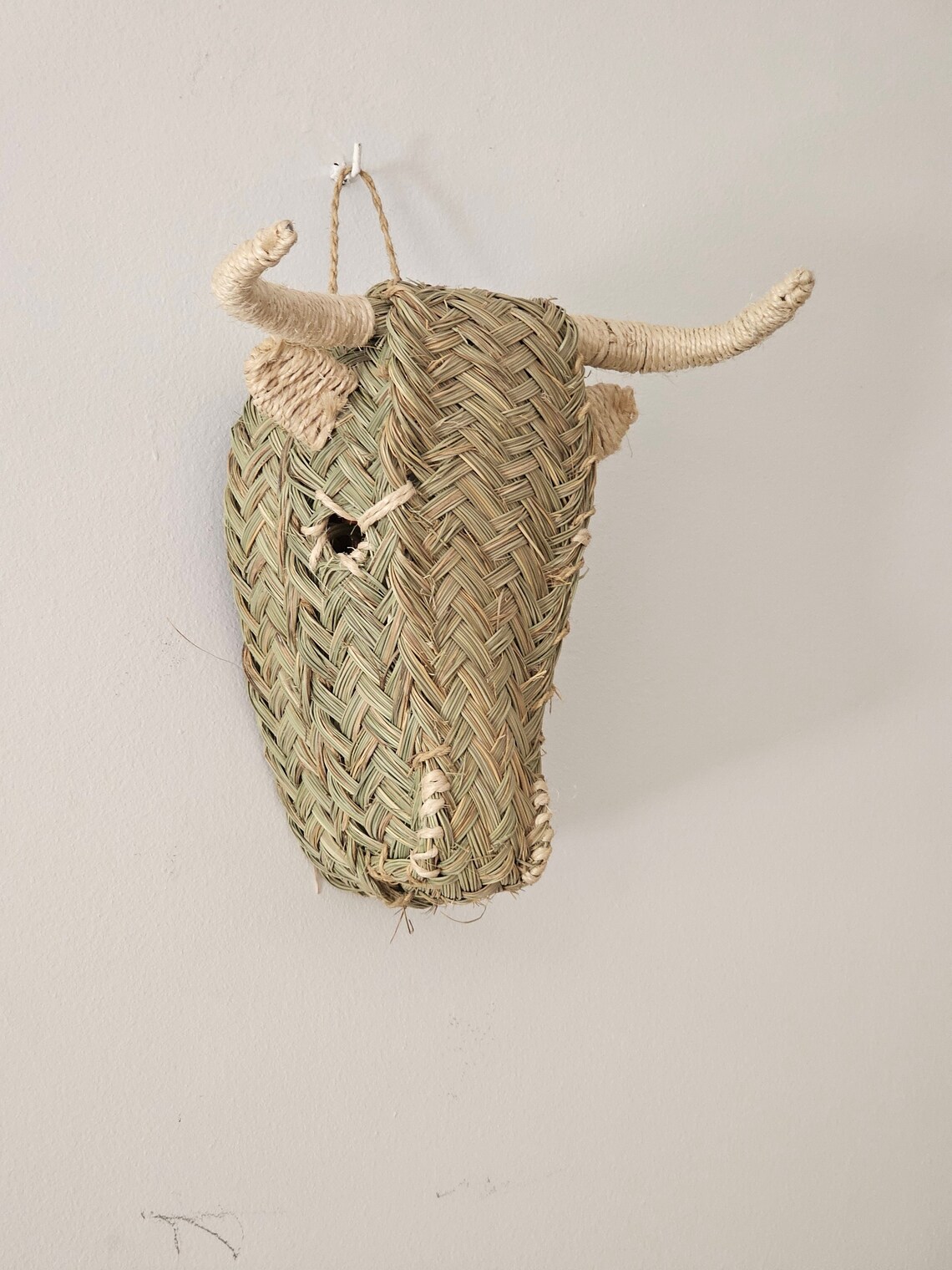 Straw Bull Head for Wall Decoration - Etsy
