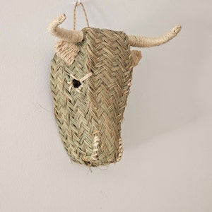 Straw Bull Head for Wall Decoration - Etsy