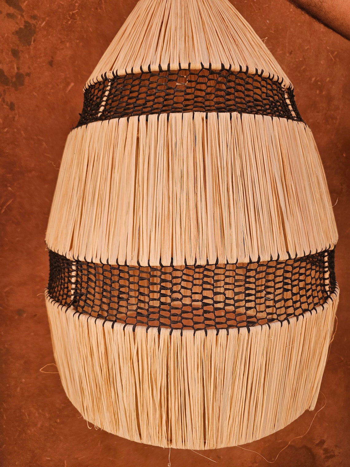 Raffia Pendant Light , Hanging Lamp Shade in Raffia - Etsy