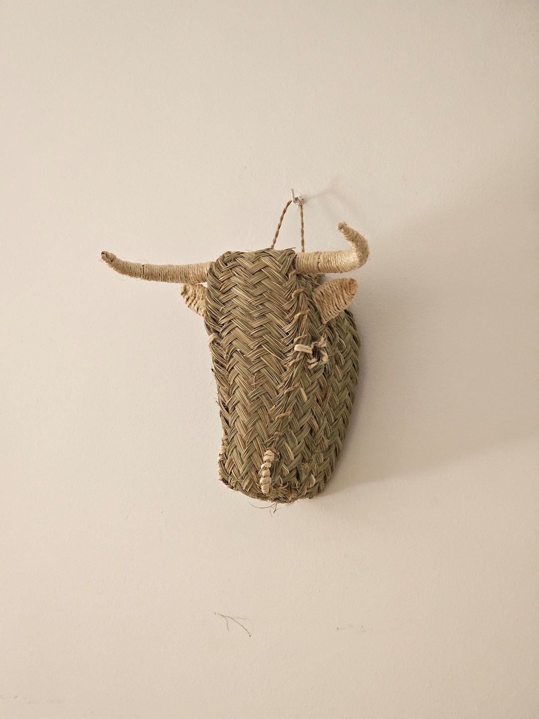 Straw Bull Head for Wall Decoration - Etsy