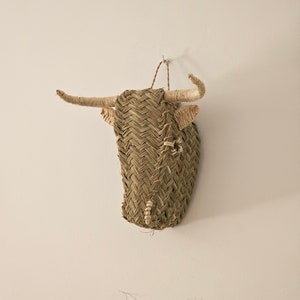 Straw Bull Head for Wall Decoration - Etsy