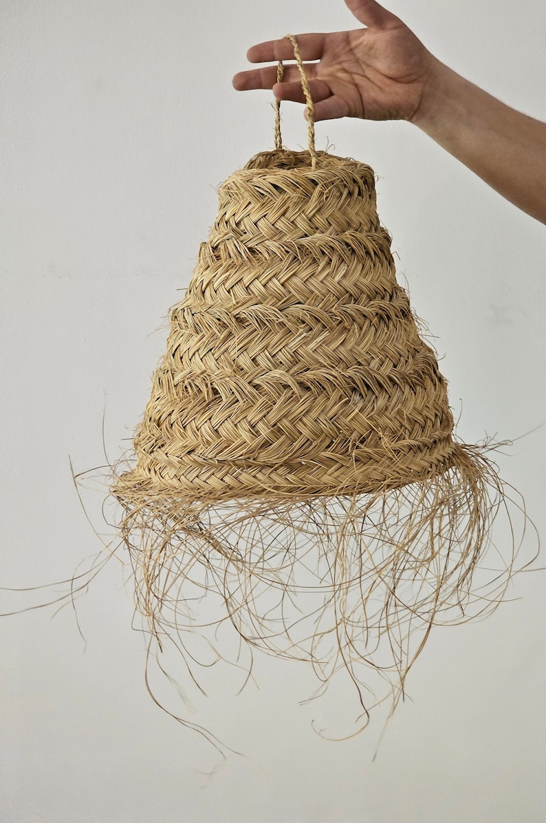 Straw Boho Pendant Light, Straw Lampshade - Etsy