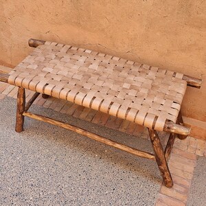 Moroccan Bench With Leather - Etsy