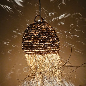 Straw Boho Pendant Light, Straw Lampshade - Etsy