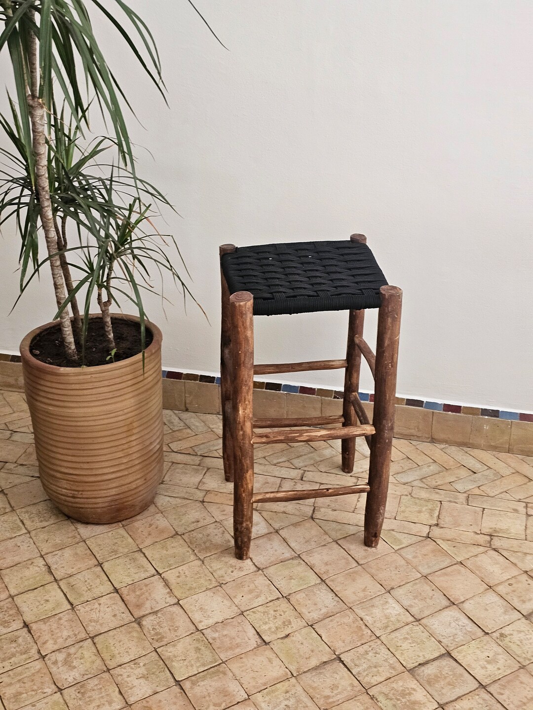 Moroccan Stool Bar With Black Cord - Etsy
