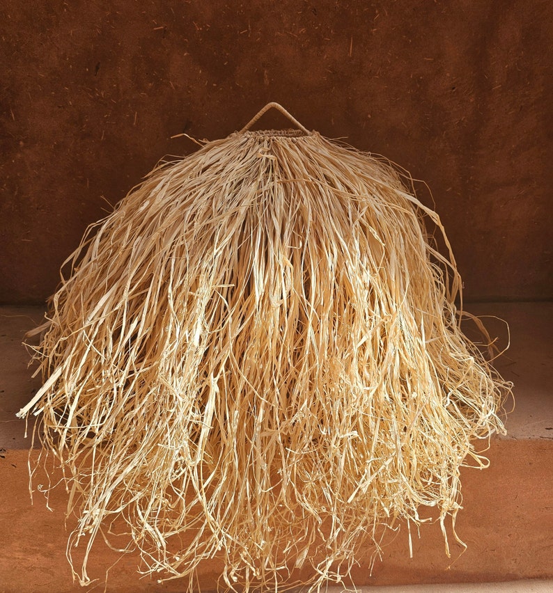 Raffia Pendant Light , Hanging Lamp Shade in Raffia - Etsy