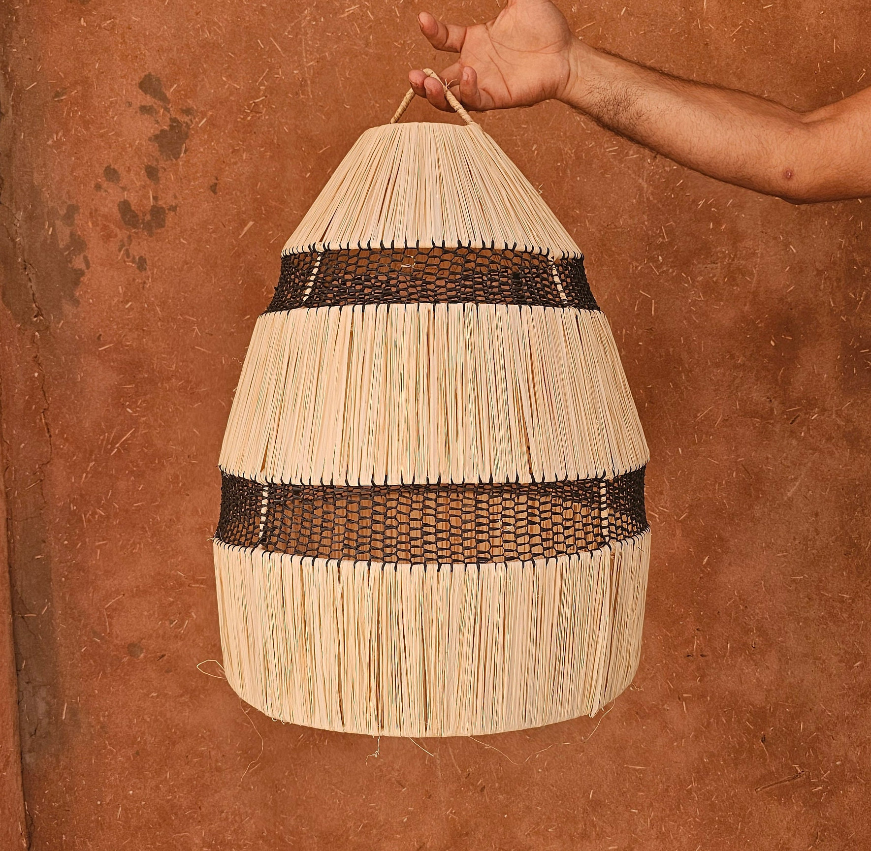 Raffia Pendant Light , Hanging Lamp Shade in Raffia - Etsy