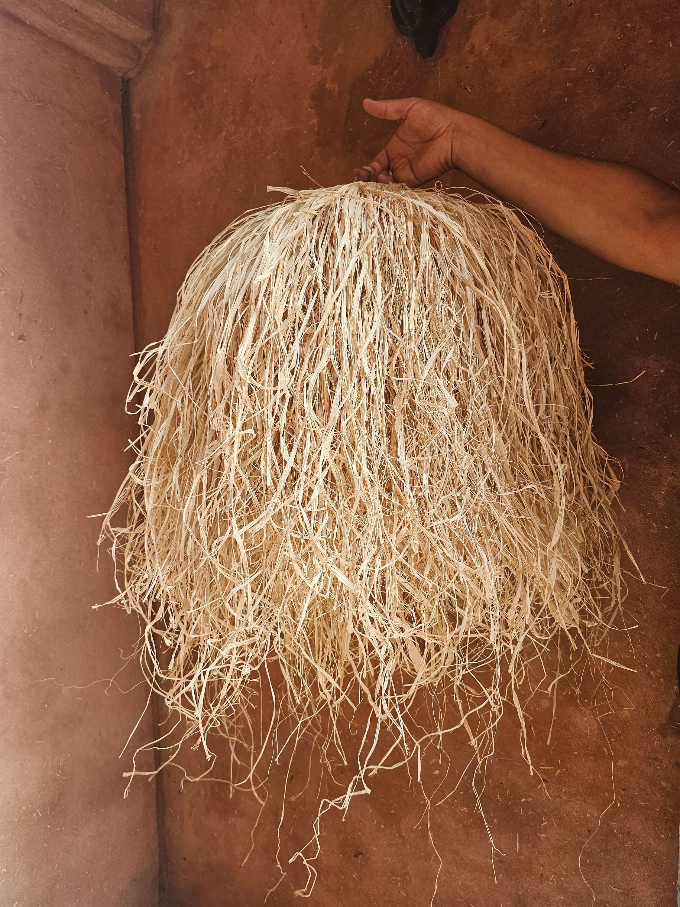 Raffia Pendant Light , Hanging Lamp Shade in Raffia - Etsy