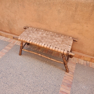 Moroccan Bench With Leather - Etsy