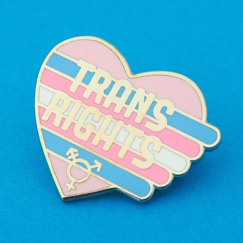 Trans Rights Enamel Pin Equal Rights Badge Trans Flag - Etsy