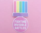 Fighting Invisible Battles Vinyl Sticker - Etsy