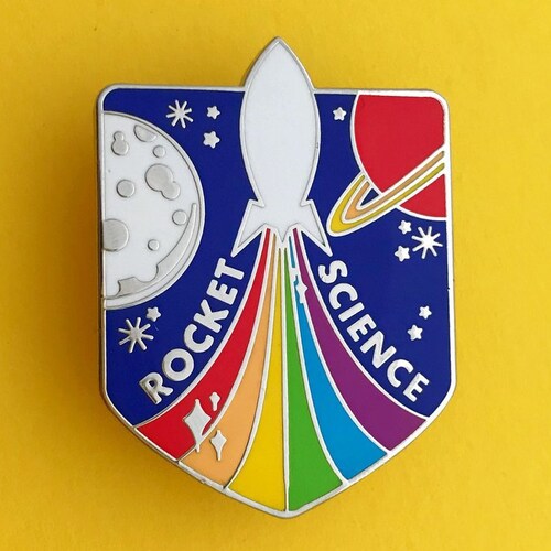 Rocket Science Rainbow Rocket Enamel Pin - Etsy