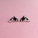 Tiny Orca Earrings Hard Enamel Stud Earrings | Etsy