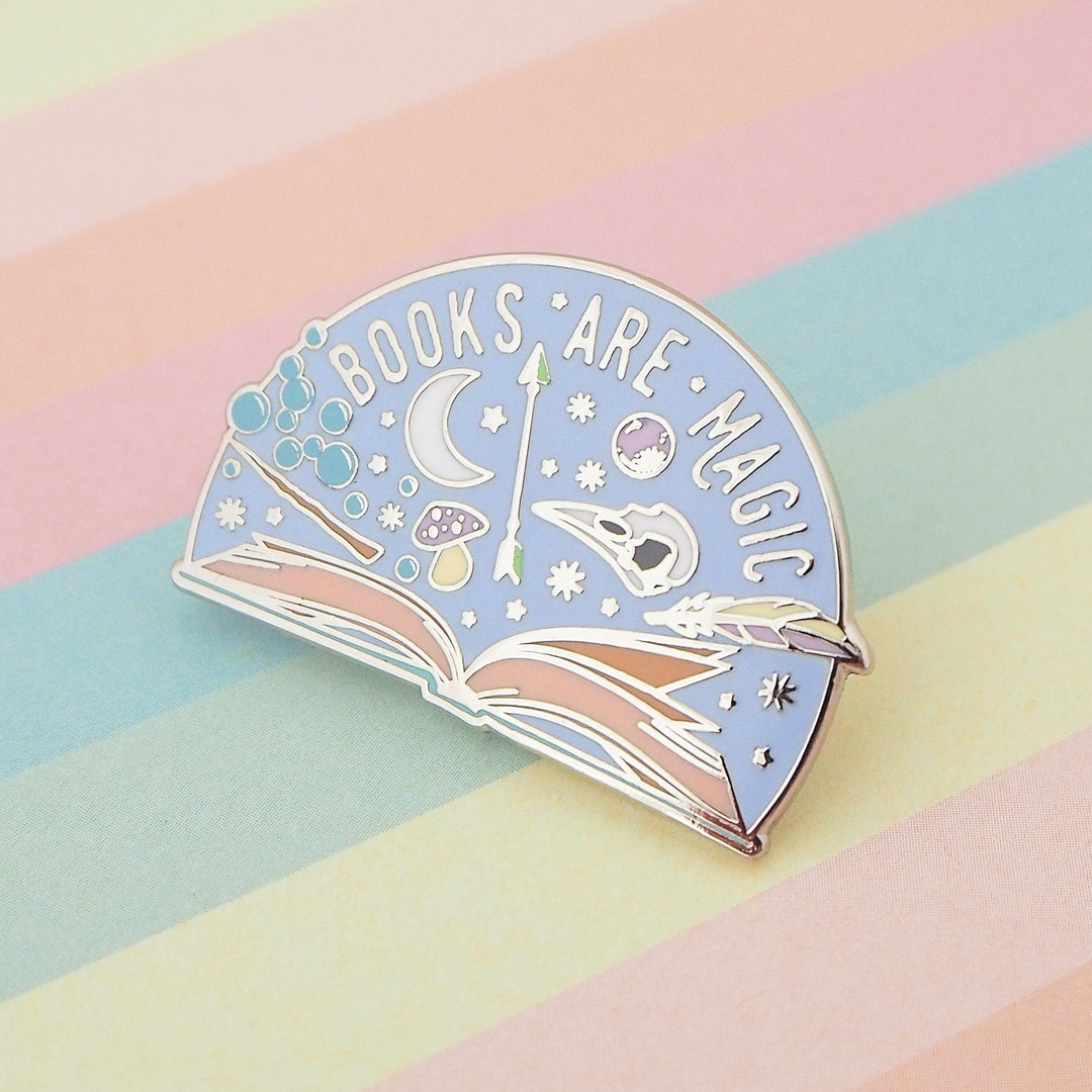 Books Are Magic Enamel Pin - Hard Enamel Lapel Pin - Book Gifts - Etsy