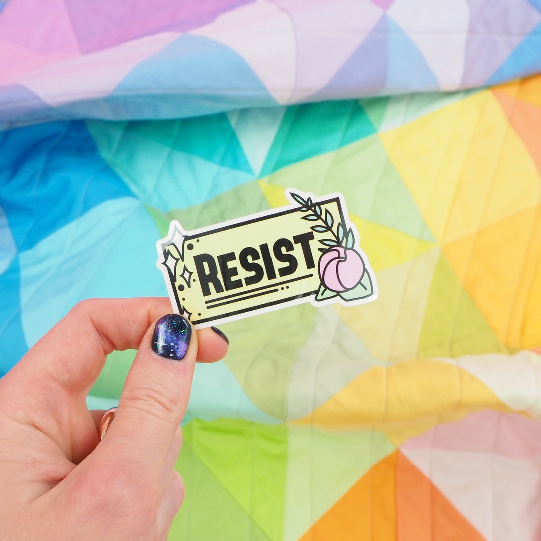 Resist Vinyl Sticker - Yellow Sticker - Etsy