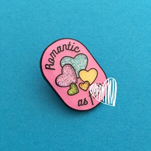 Romantic as Fk Glitter Enamel Pin Limited Edition Valentines Day Pin - Etsy