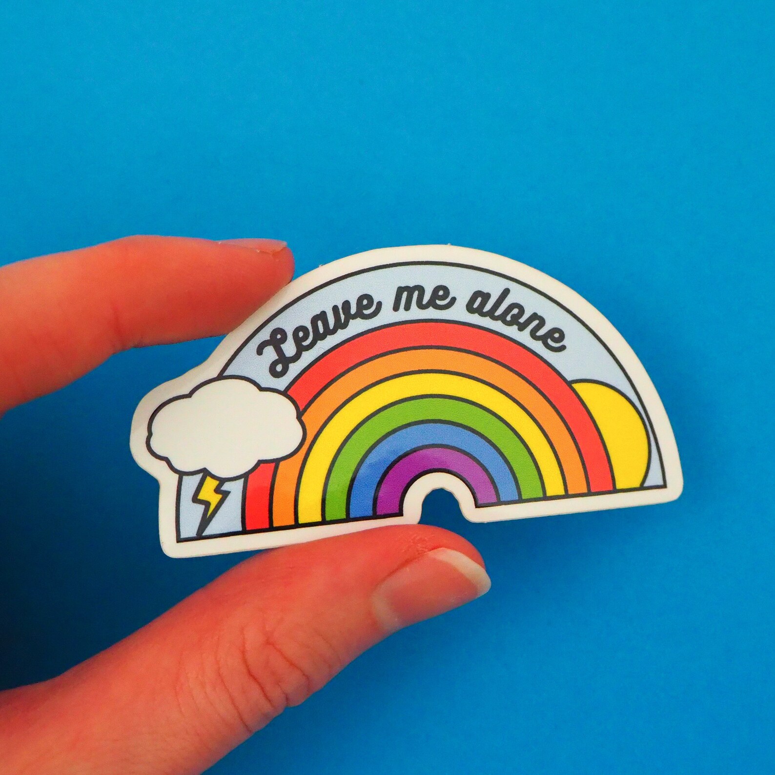 Leave Me Alone Rainbow Vinyl Sticker Rainbow Sticker - Etsy