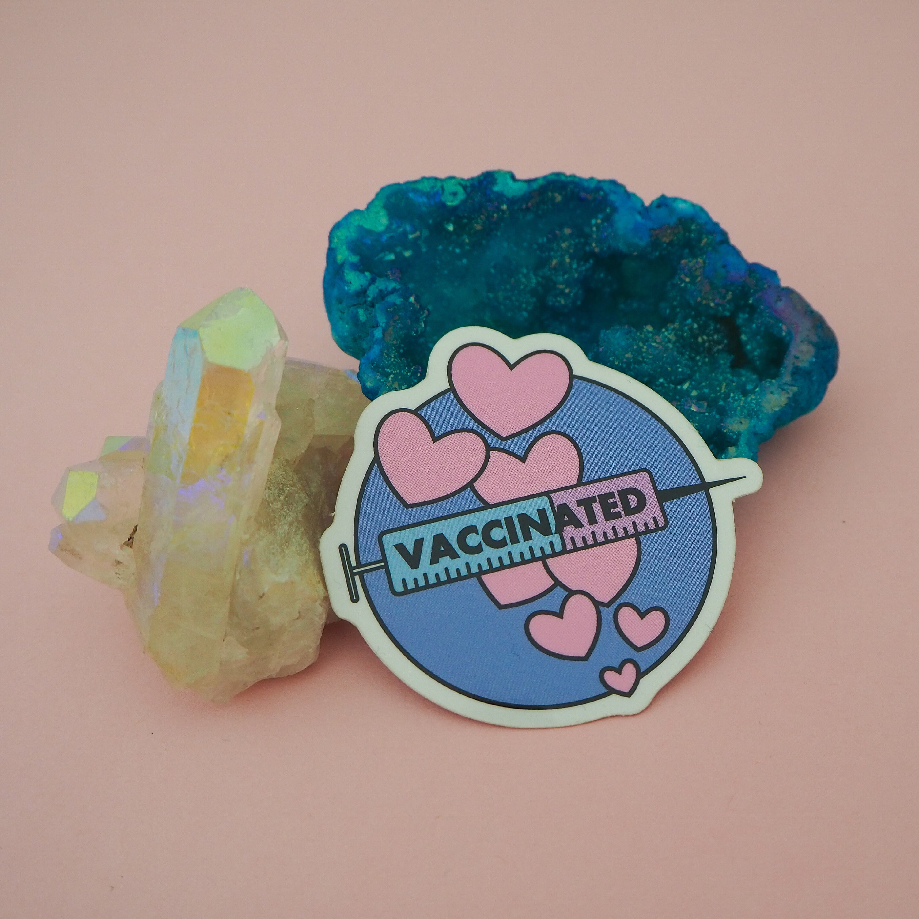 Vaccinated Circle Vinyl Sticker Health Care Sticker - Etsy