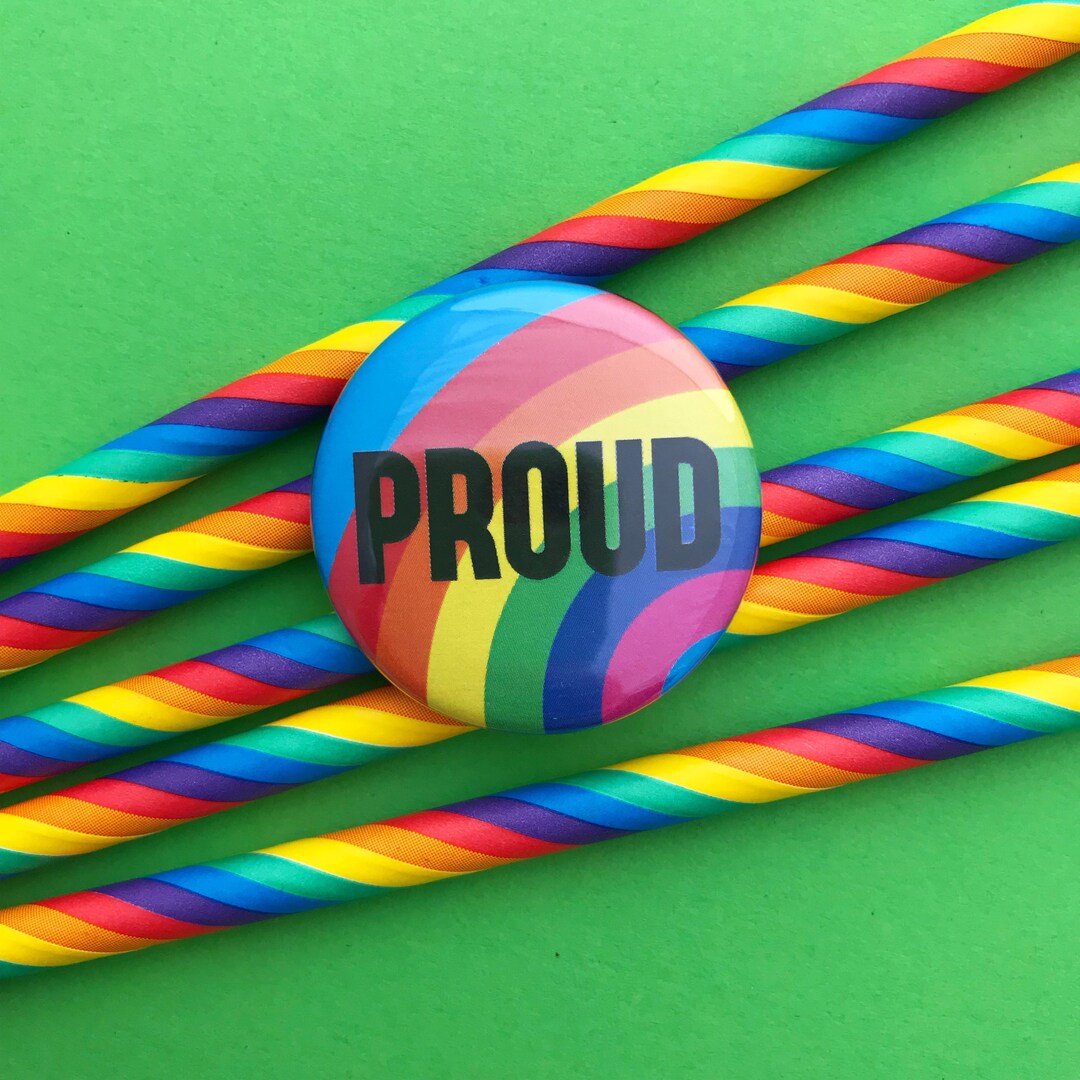 Proud Rainbow Button Badge Rainbow Badge LGBTQ Badge - Etsy