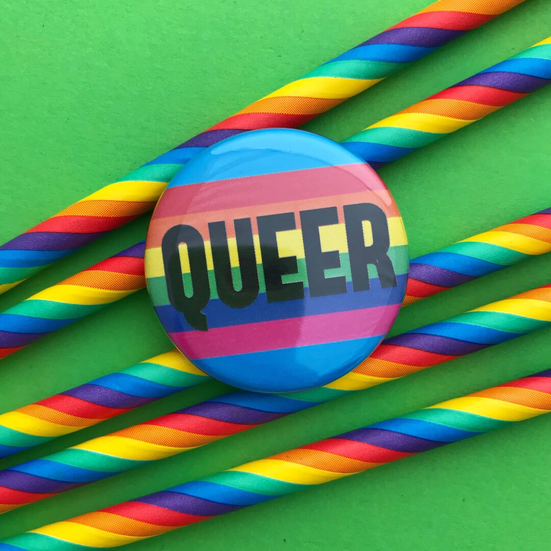 Queer Rainbow Button Badge Rainbow Badge LGBTQ Badge - Etsy