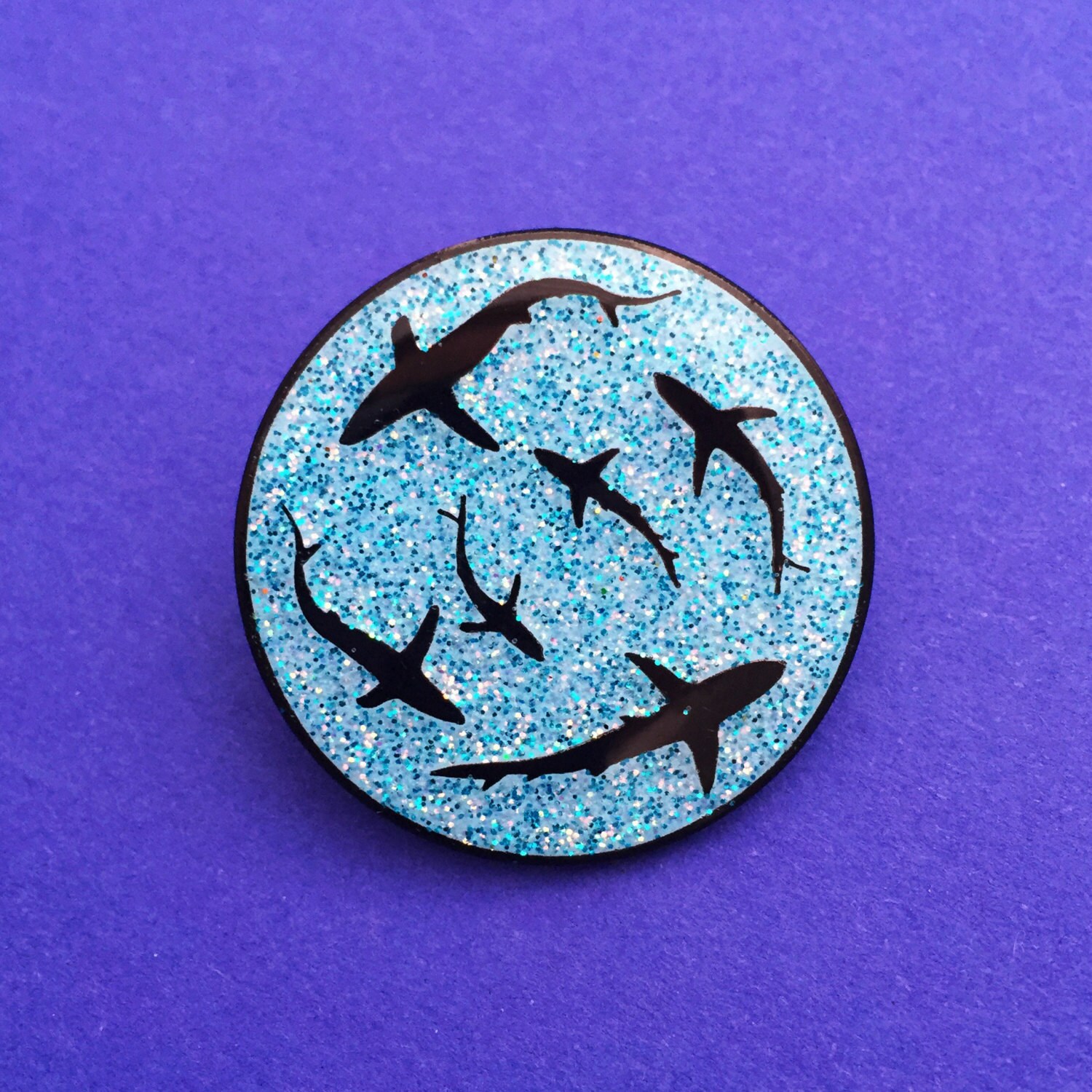 Shark Glitter Enamel Pin Badge Lapel Pin Tie Pin | Etsy