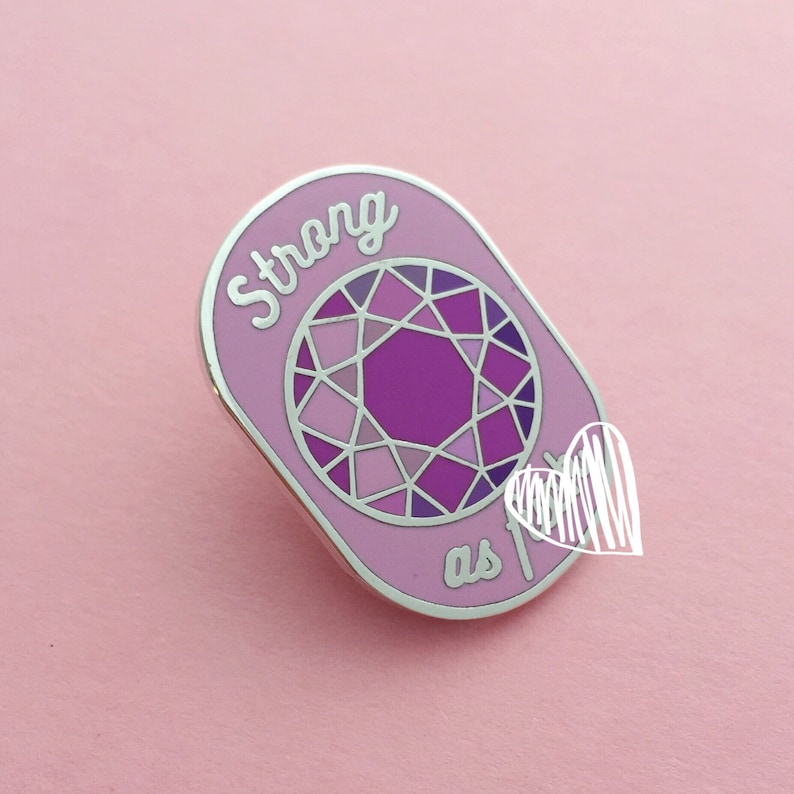 Strong as Fck Enamel Lapel Pin Badge Diamond Design - Etsy