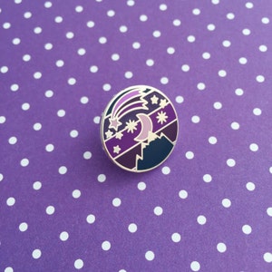 Night Sky Enamel Pin Badge - Ombre Pin, Purple Lapel Pin, Starry Sky - Etsy