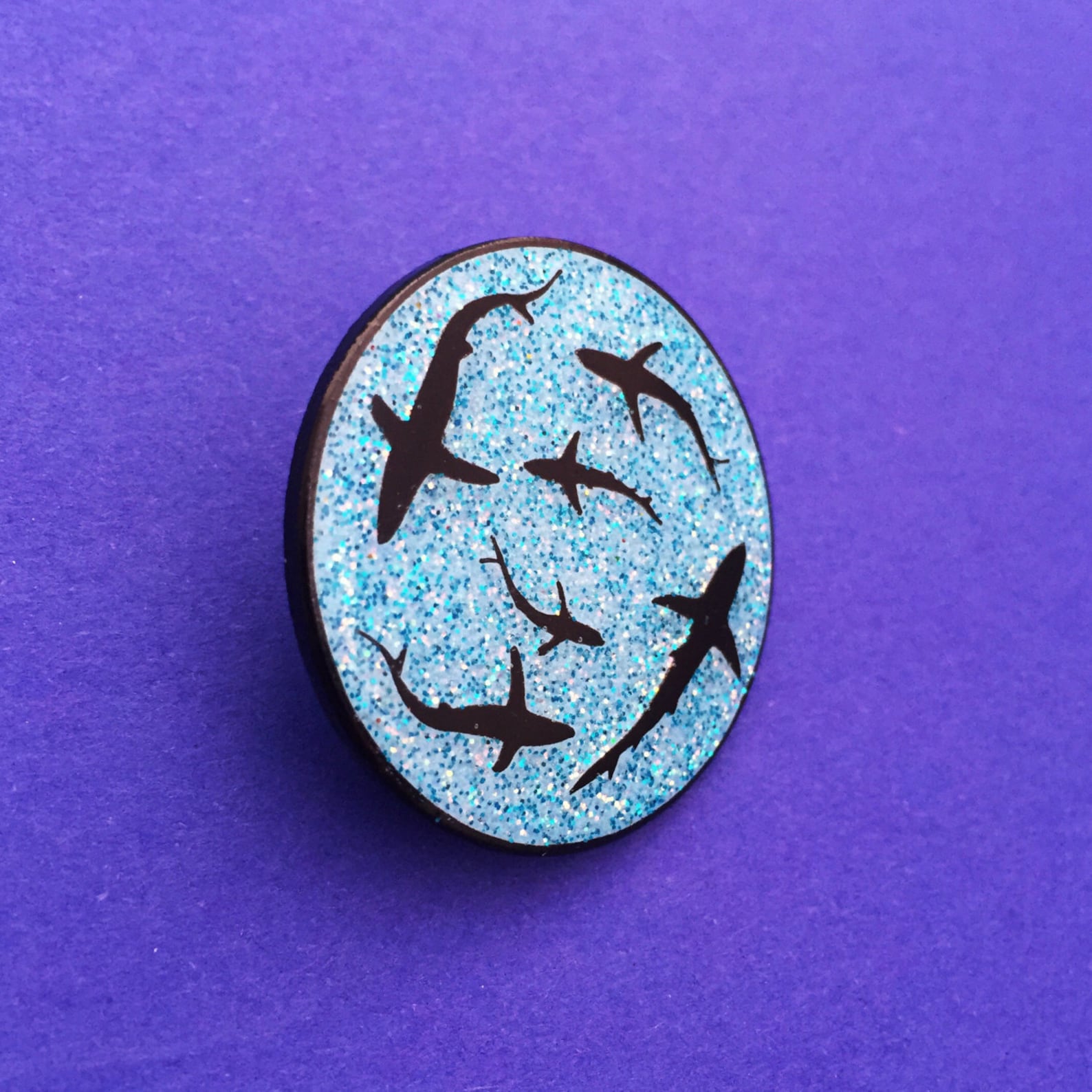 Shark Glitter Enamel Pin Badge Lapel Pin Tie Pin - Etsy