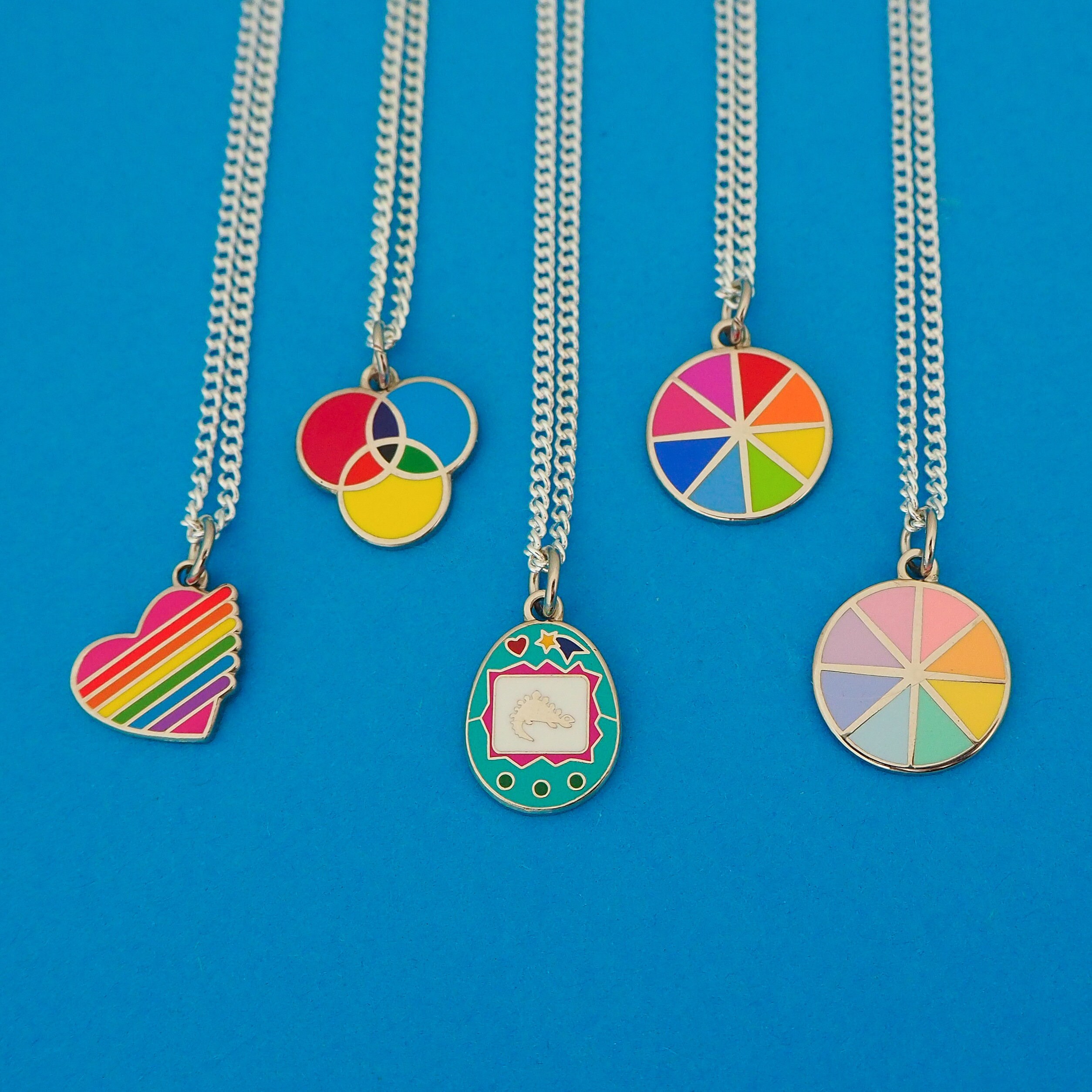 Pastel Colour Wheel Charm Necklace - Etsy