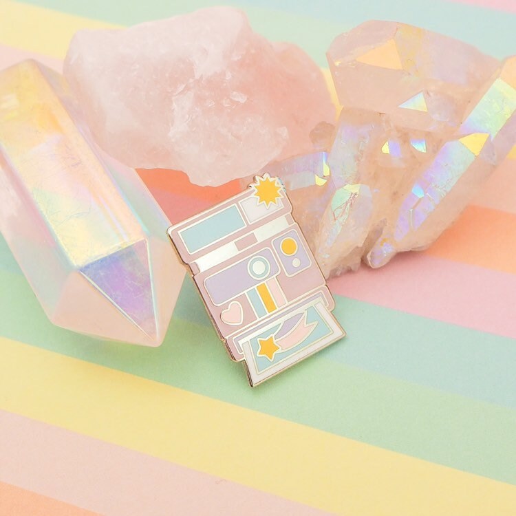 Pastel Camera Enamel Pin Instant Camera Pin Badge Cute | Etsy