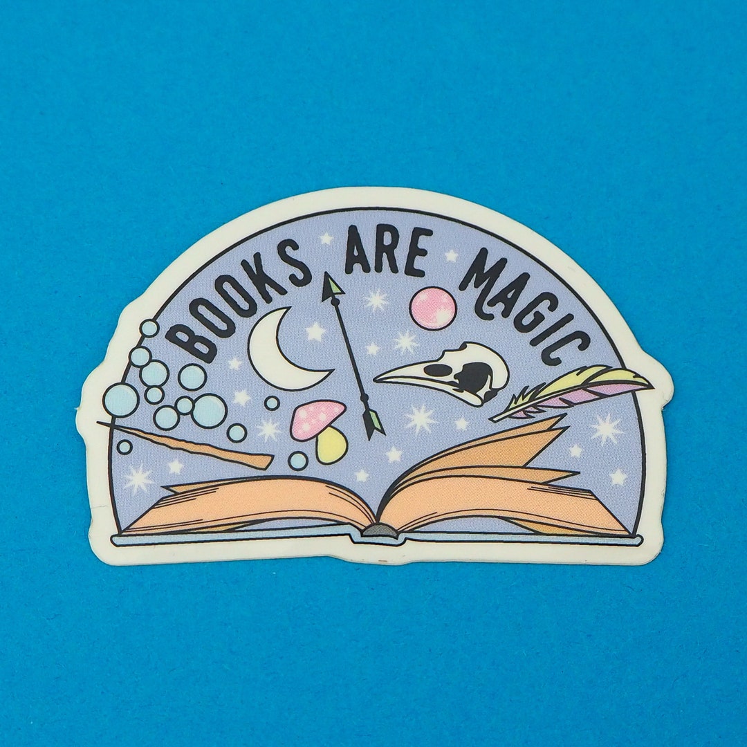 Books Are Magic Coated Vinyl Sticker - Book Gifts - Etsy
