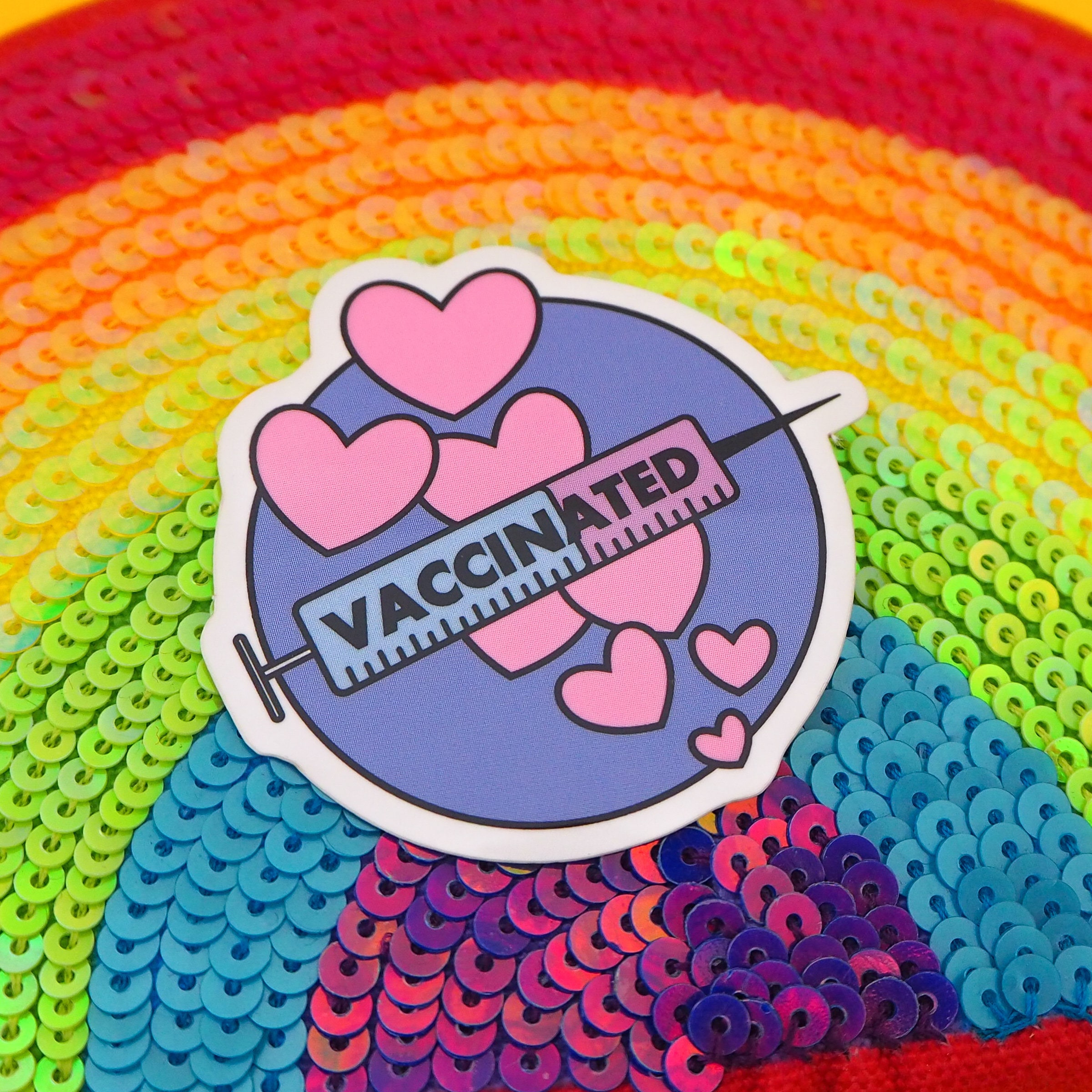 Vaccinated Circle Vinyl Sticker Health Care Sticker - Etsy