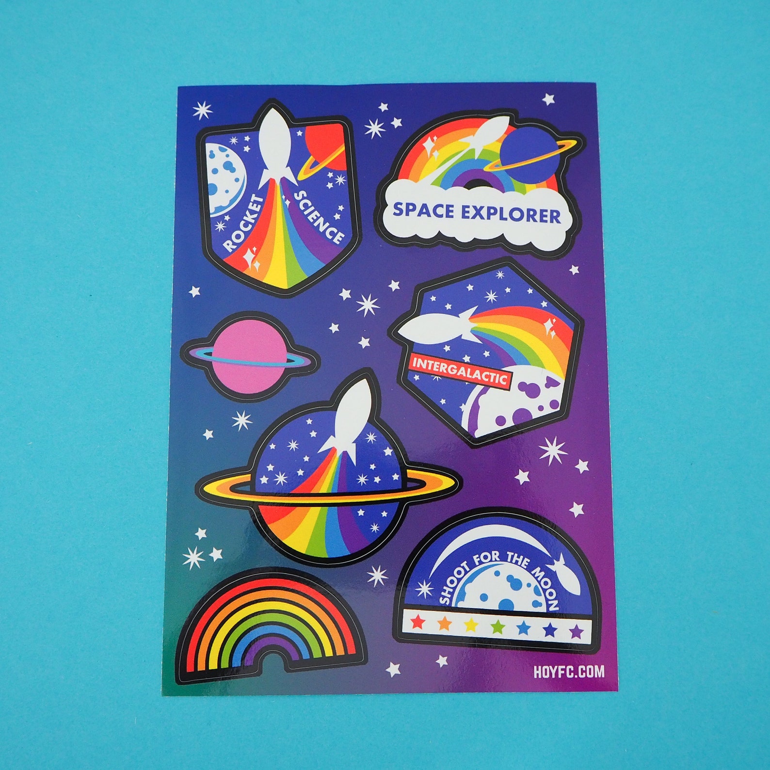 Rainbow Rocket Sticker Sheet Vinyl A6 Stickers - Etsy