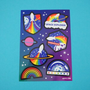 Rainbow Rocket Sticker Sheet - Vinyl A6 Stickers - Etsy