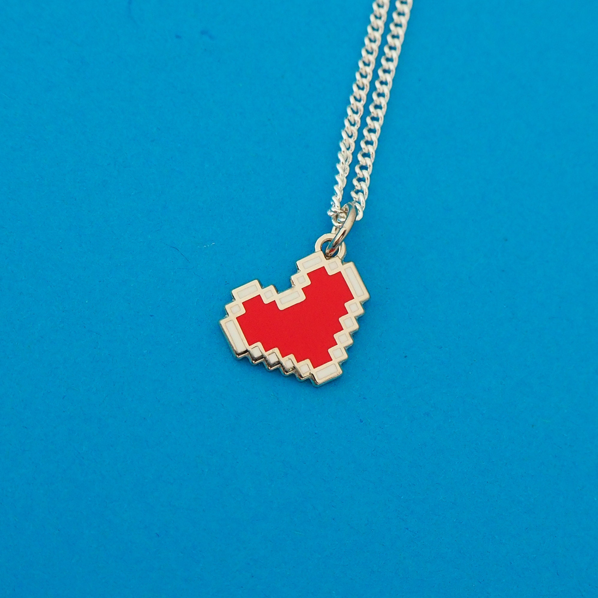 Pixel heart necklace store