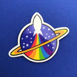 Rainbow Rocket Vinyl Sticker Pack - Etsy