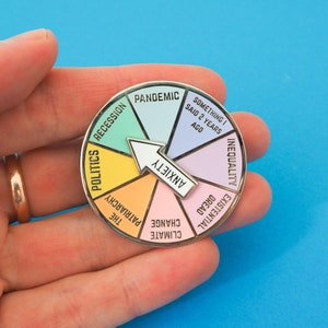 Anxiety Spinner Pin Badge - Mental Health Gifts - Enamel Pin - Lapel ...