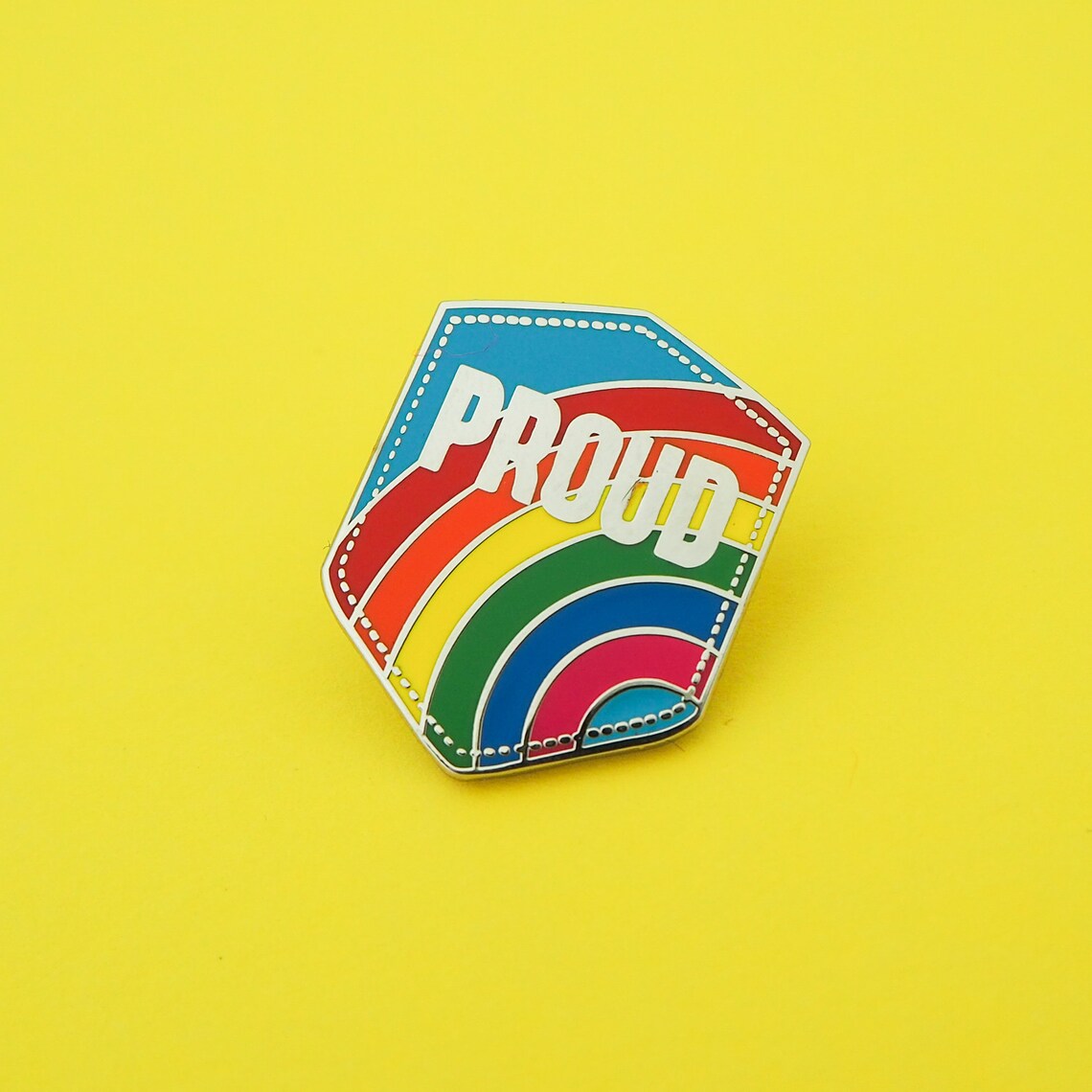 Proud Rainbow Enamel Pin Lgbtq Pin Proud Pin Pride Hard Etsy