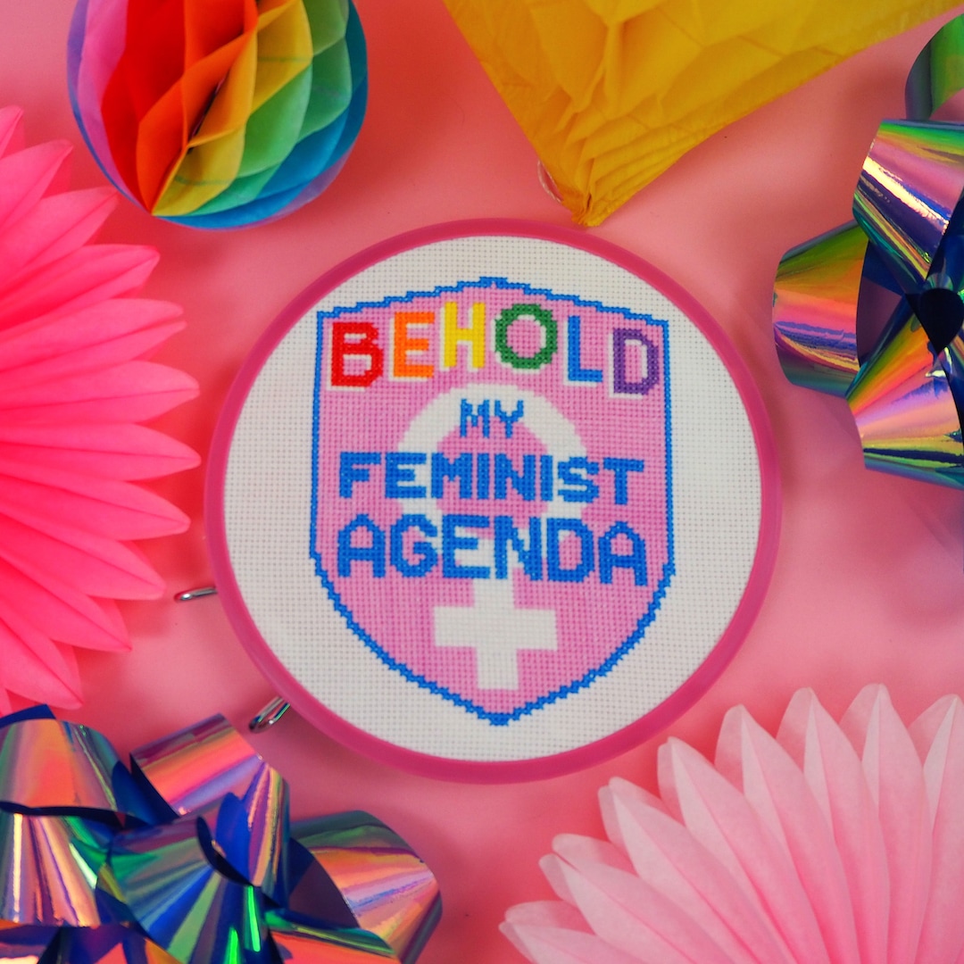 Behold My Feminist Agenda Cross Stitch Pattern PDF - Instant Download ...