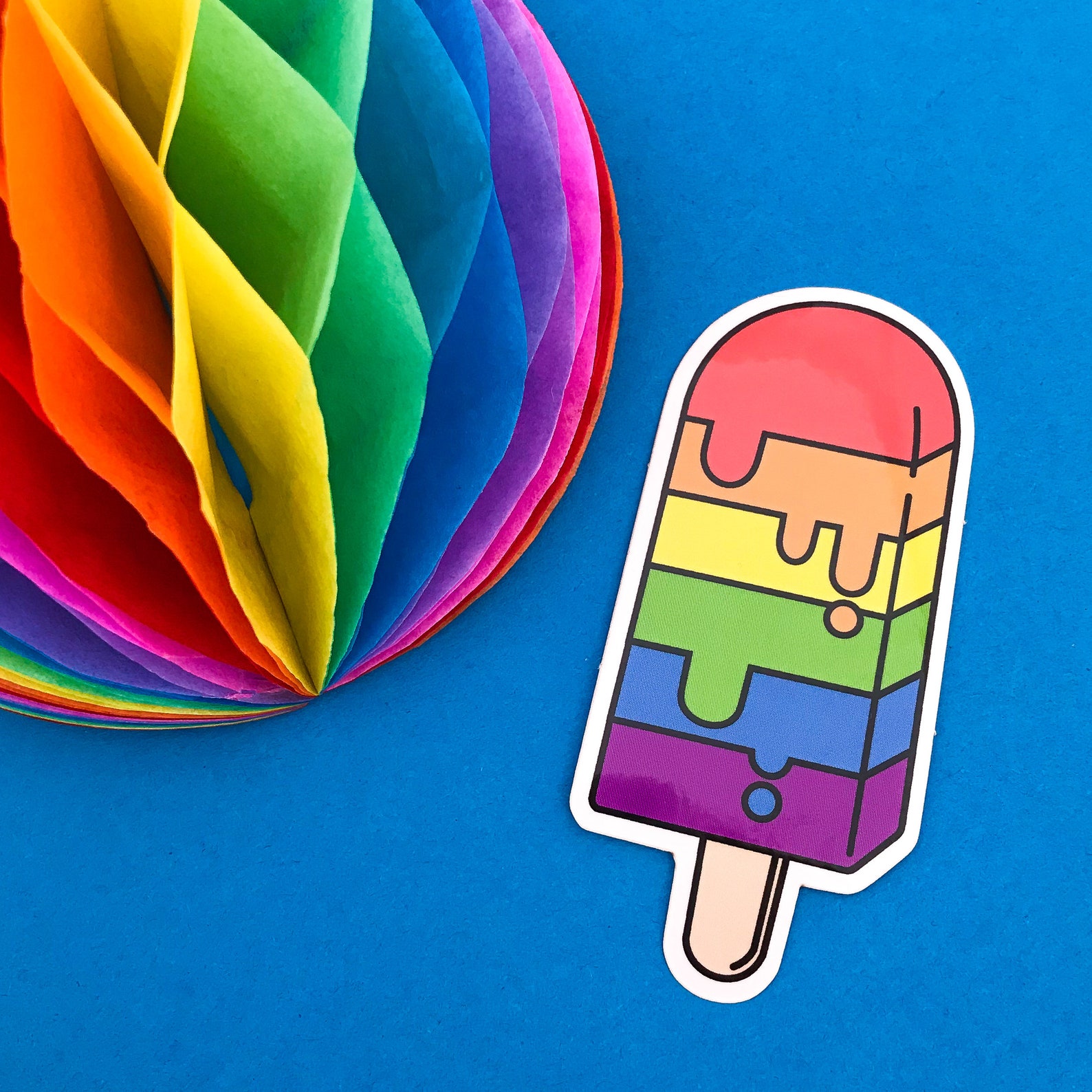 Rainbow Ice Lolly Stickers - Etsy