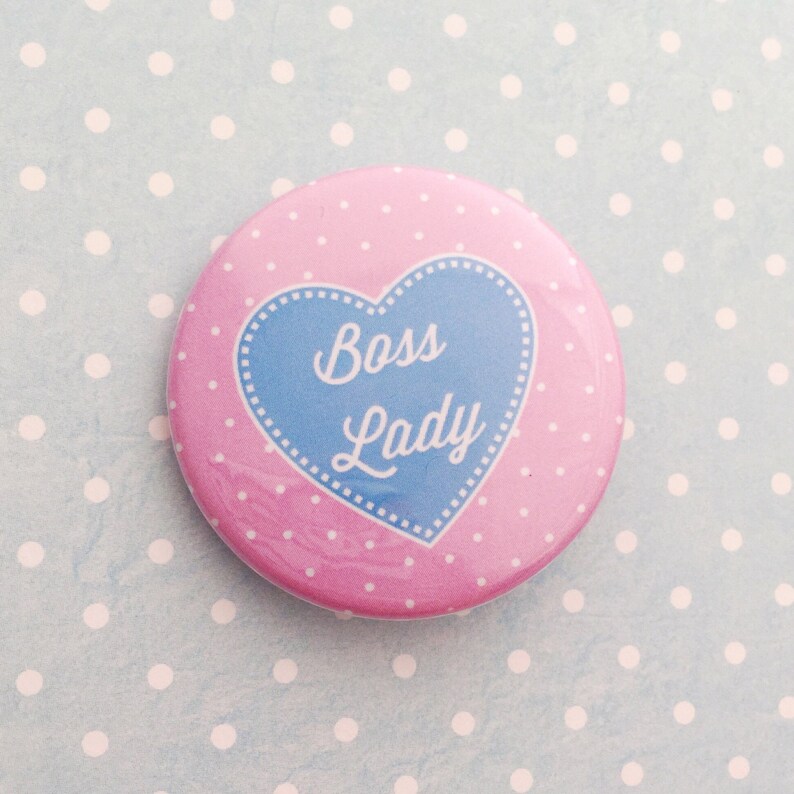 Boss Lady Button Badge Pink Badge Feminist Badge | Etsy