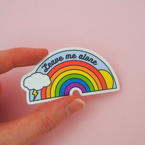 Leave Me Alone Rainbow Vinyl Sticker – Mental Health - Etsy